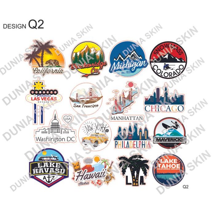 Jual Travel Label / Sticker Koper Rimowa Design Q2 Country Logo Hawai ...