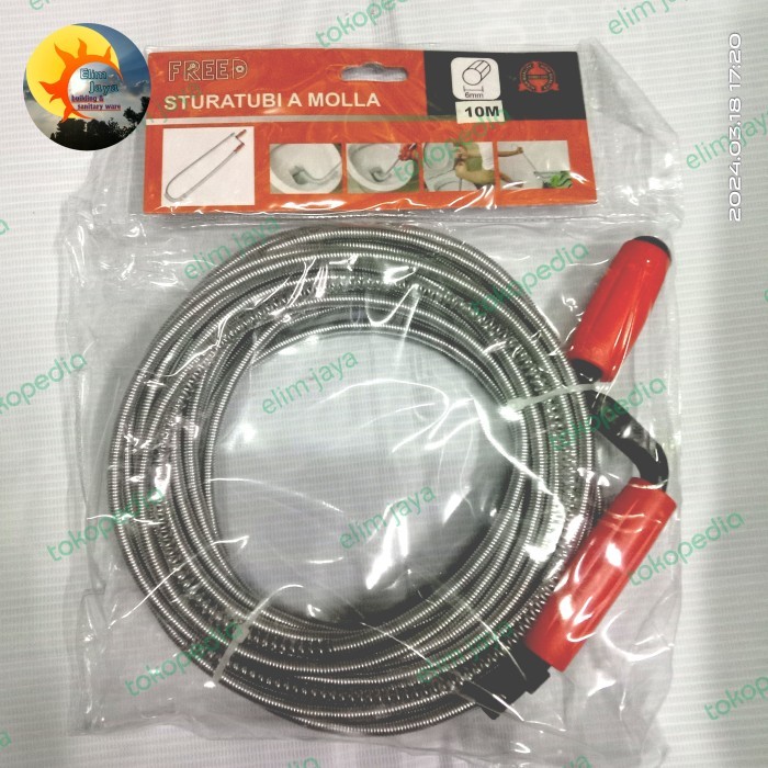 Jual eko pipa cleaner / alat pembersih pipa diameter kawat 6mm, panjang 10meter | Shopee Indonesia