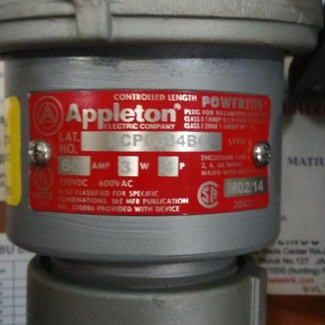 Jual [ R.A.B ] Appleton Plug And Receptacle Adr6034 Acp6034Bc Acp6034 ...