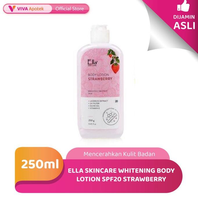 Jual ella skincare whitening body lotion spf20 strawberry (250 ml ...
