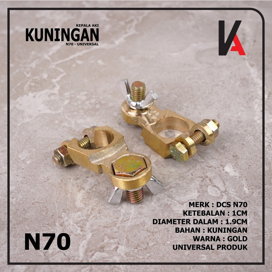 Jual TERMINAL KEPALA AKI MOBIL KLEM ACCU N70 KUNINGAN UNIVERSAL ...