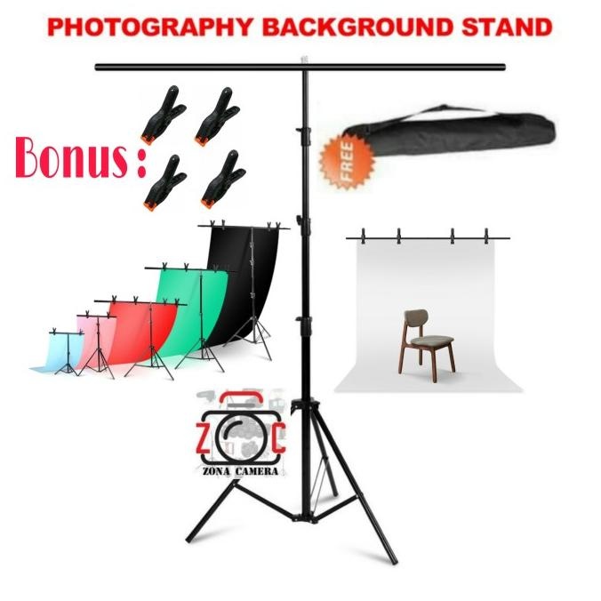 Jual Zona Tiang Background Stand Portable Layar Studio Vlog Backdrop ...