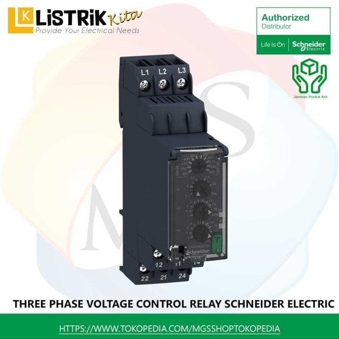 Jual SCHNEIDER THREE-PHASE VOLTAGE CONTROL RELAY 380 480VAC 2C/O ...