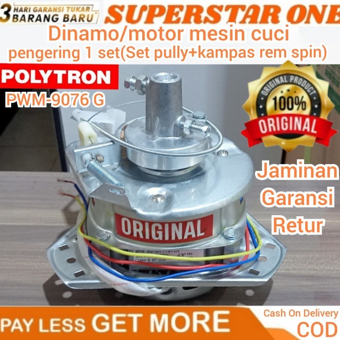 Jual POLYTRON PWM-9076 G DINAMO SPIN/PENGERING MESIN CUCI POLYTRON PWM | Shopee Indonesia