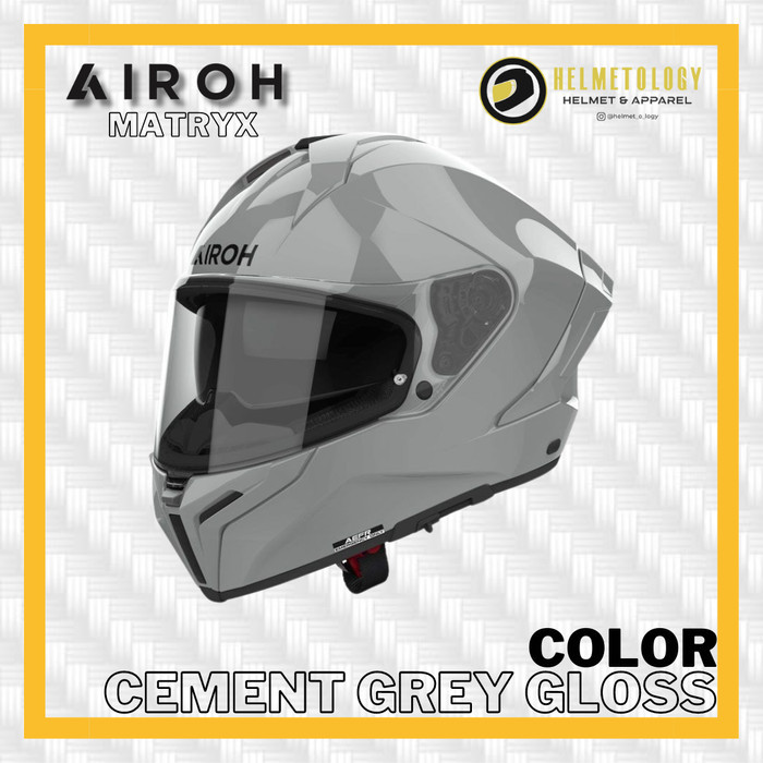 Jual Airoh Matryx Color Cement Grey Gloss Helm Full Face Double Visor ...