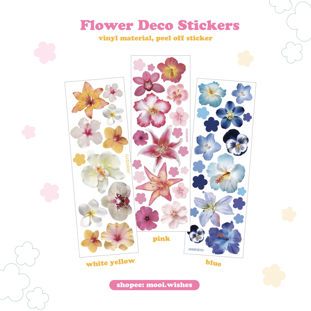 Jual Flower Summer Bunga Sticker Sheet Deco Phone Laptop Journaling ...