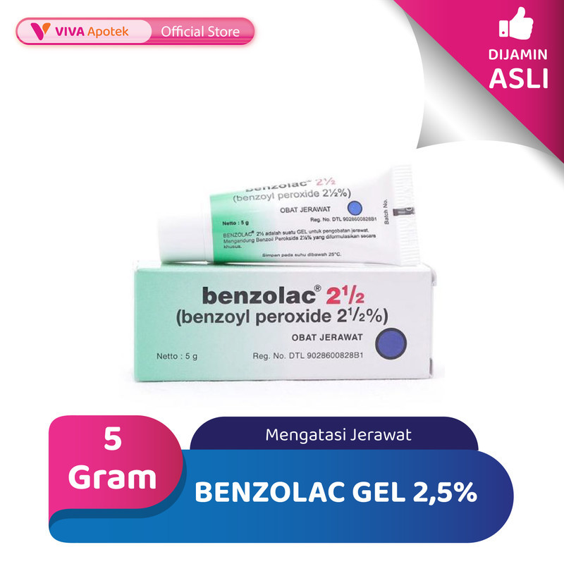 Jual Benzolac 2,5% Gel untuk Jerawat (5 Gram) | Shopee Indonesia