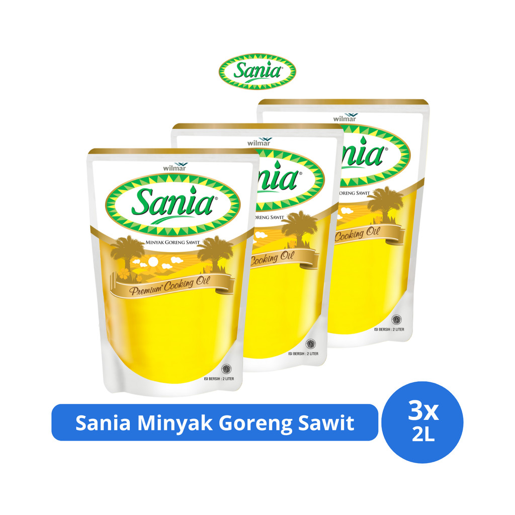 Jual Sania Minyak Goreng Sawit Premium Cooking Oil Pouch 2L x 3 pcs ...