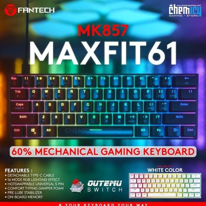 Jual Fantech Maxfit 61 MK857 60% RGB Hotswap Mechanical Gaming Keyboard ...