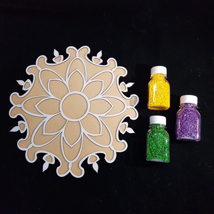 Jual Buruan beli] Diwali MDF DIY Reusable Rangoli Board Flower Diameter ...