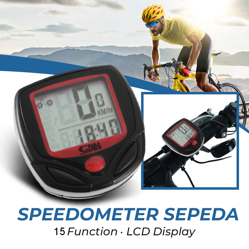 Jual SW SunDING Speedometer Sepeda 15 Function LCD Display Bicycle - SD ...