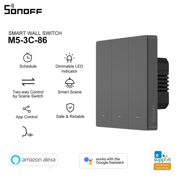 Jual Sonoff Smart Wall Switch M53C86 Saklar Wireless Smart Home Iot ...