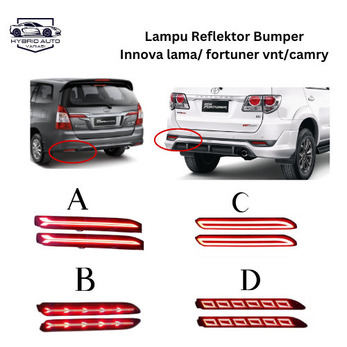 Jual LAMPU REFLEKTOR BUMPER INNOVA LAMA 2008-2015 FORTUNER VNT CAMRY ...