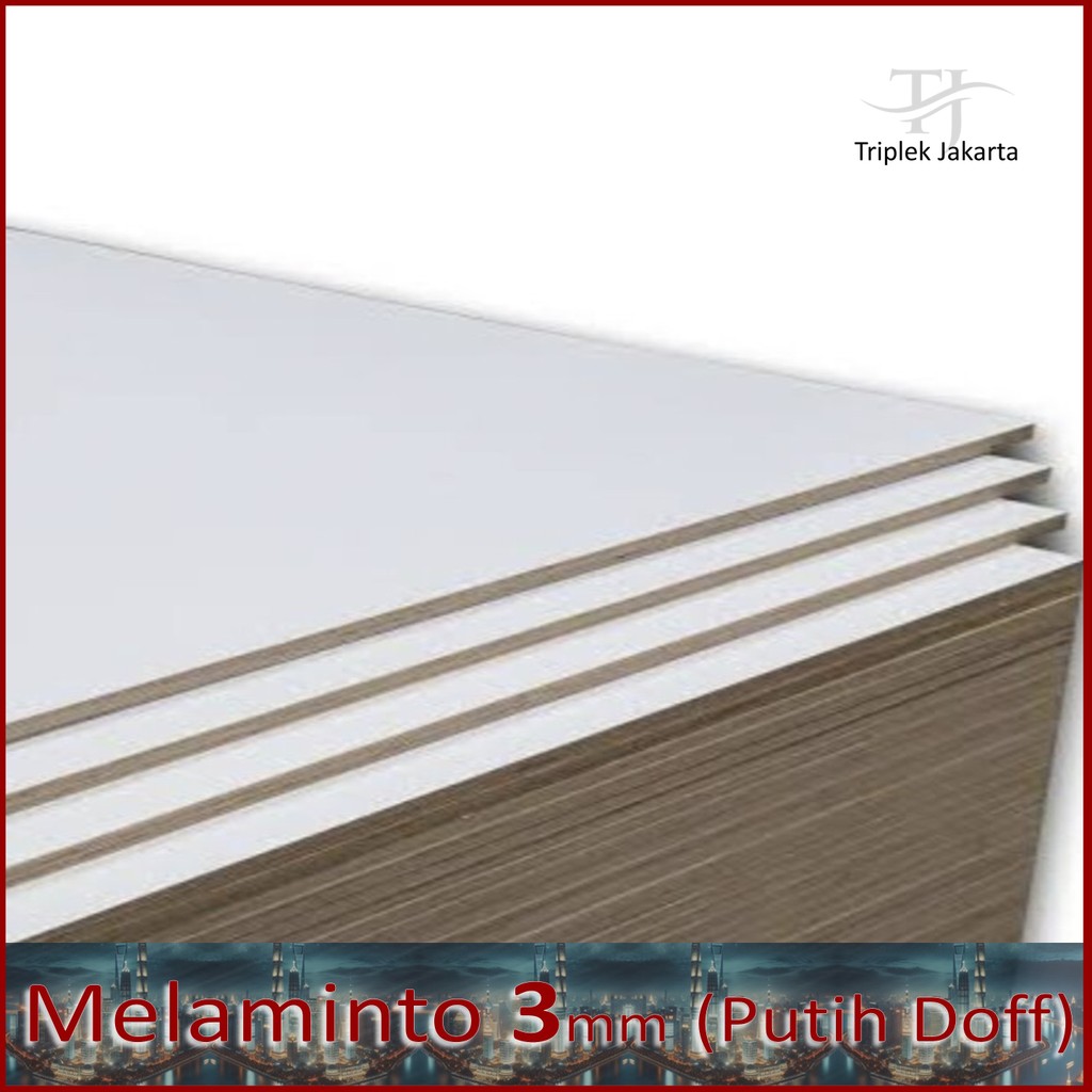 Jual Triplek Melamin 3mm 10x90 cm | ISI 3 LEMBAR | Putih Doff 1 Muka ...