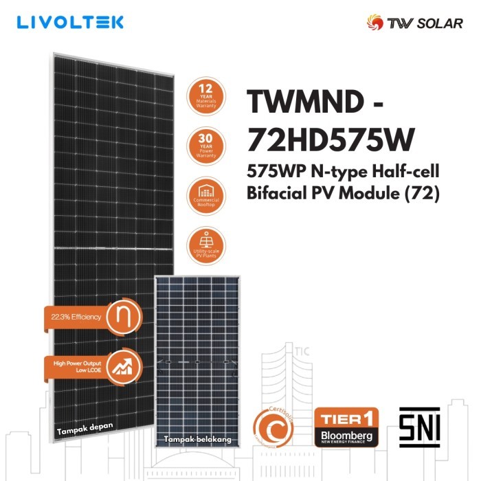 Jual TW Solar Panel Surya 565 - 580 WP Bifacial N-Type Modul PV SNI Mono | Shopee Indonesia