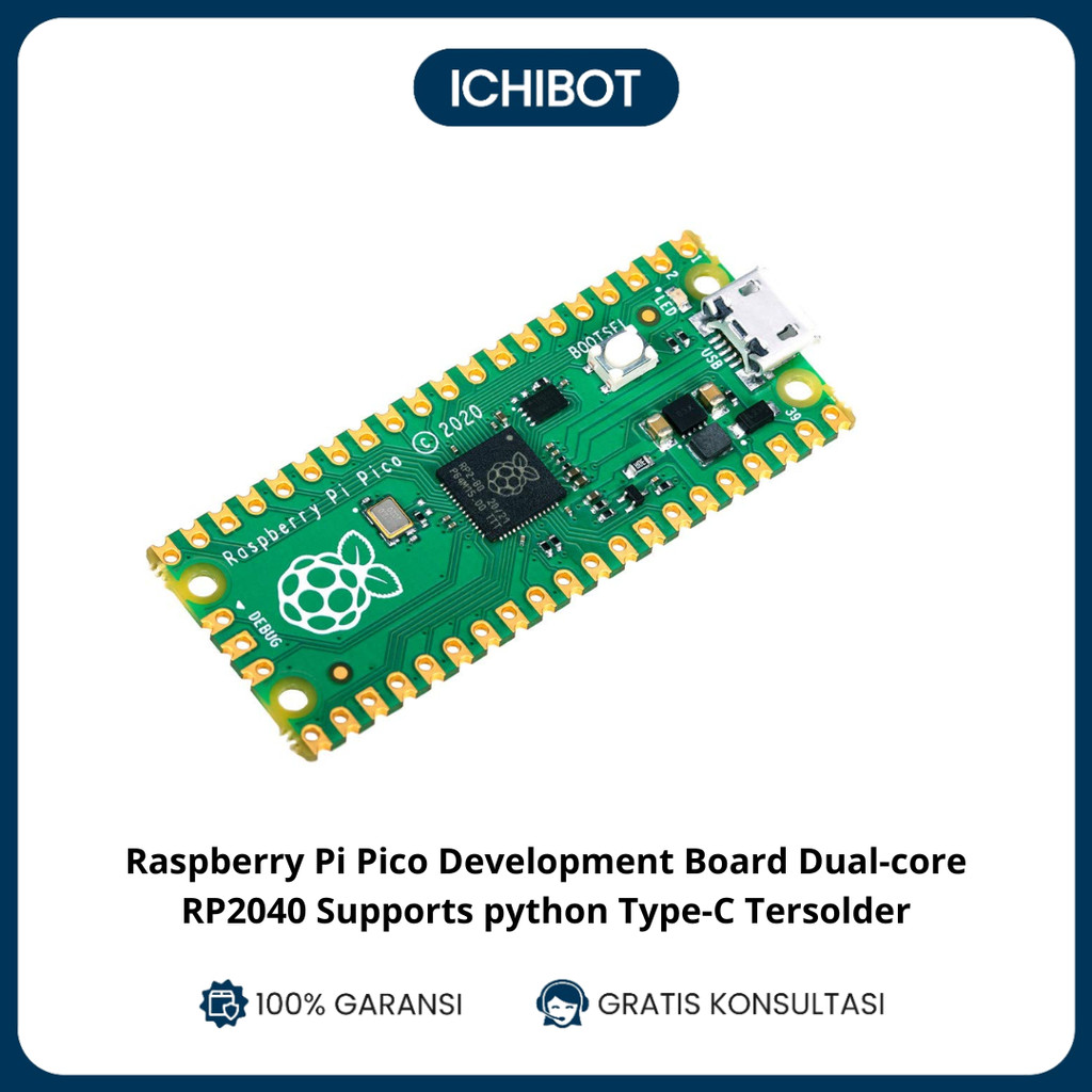Jual Raspberry Pi Pico Development Board Dual-core RP2040 Supports python Type-C Tersolder ...