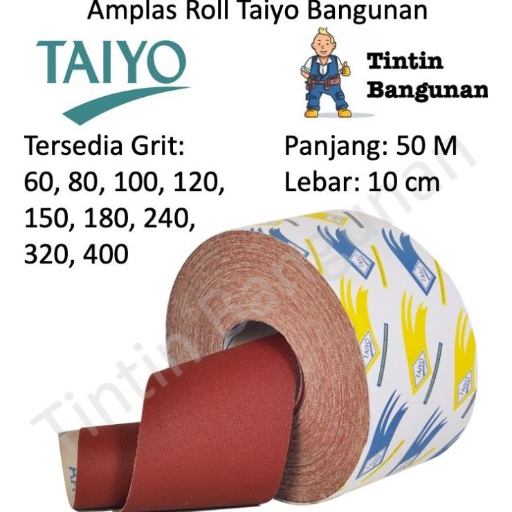 Jual Amplas Ampelas Taiyo Bangunan Rol Amplas Roll 50 Meter Grit ...