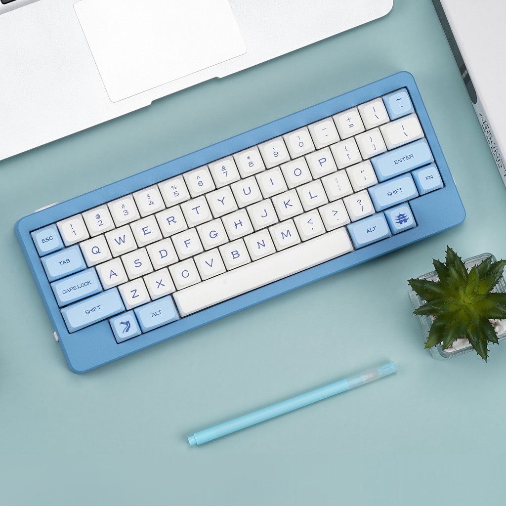 Jual New Kbdfans D60 E-Coating Blue Wk/Wkl/Hhkb Mechanical Keyboard ...