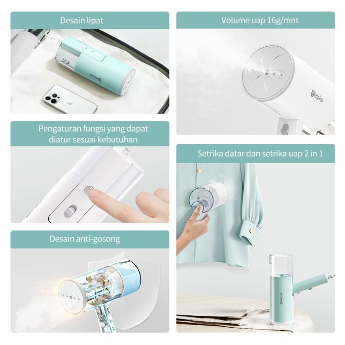 Jual Simplus Setrika Uap Portable Handheld Steamer Travel Mini Low Watt 800W Baju Garment ...