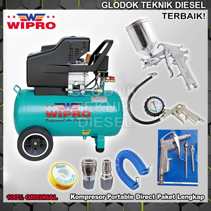 Jual Wipro Air Compressor Portable 2 HP 50 Liter GEMINI 500 Kompresor ...