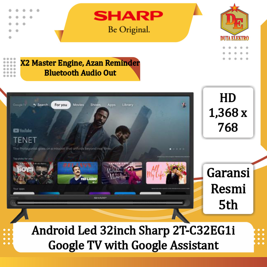 Jual Android Led 32inch Sharp 2TC 32 EG1i Google TV with Google ...
