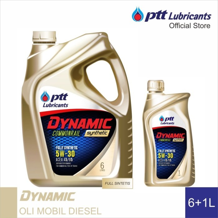 Jual Oli Diesel Ptt Lubricants Dynamic Commonrail Synthetic 5W30 [6+1]L Terbaik | Shopee Indonesia