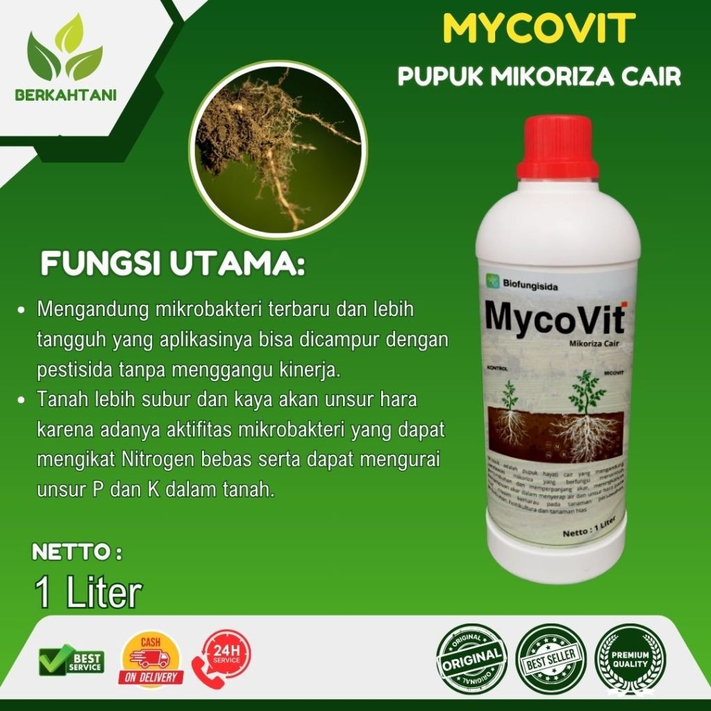 Jual Mycovit 1 Liter Pupuk Mikoriza Cair Booster Akar Pembenah Tanah ...