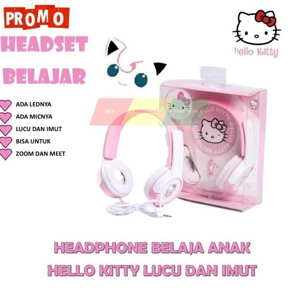 Jual Headset Belajar Kter Kartun Lucu Headphone Anak Hello Kitty Pink ...