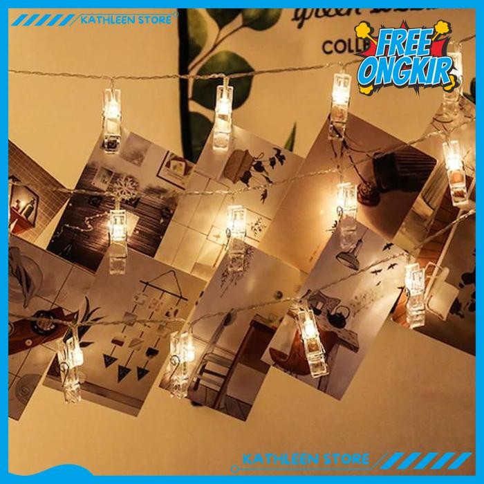 Jual LED PHOTO CLIP 1.5 METER 10 KLIP LAMPU PENJEPIT FOTO STRING LIGHT ...