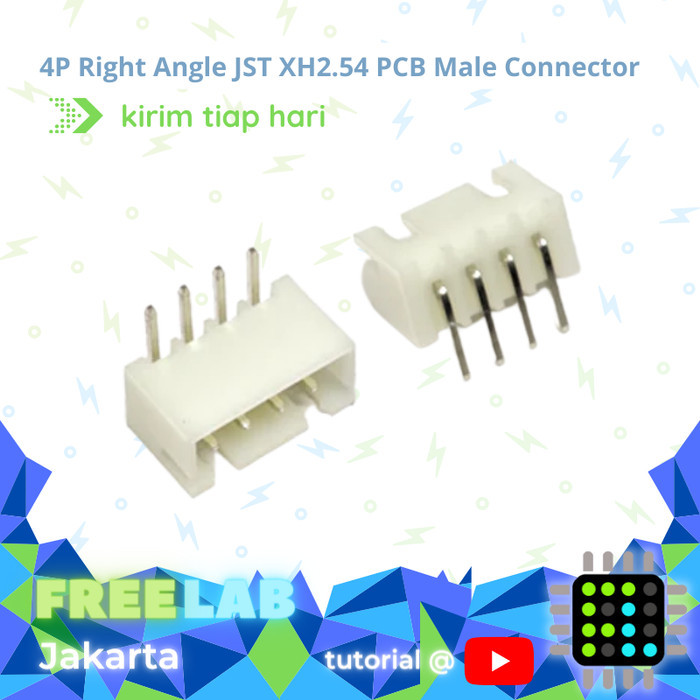 Jual 4P Right Angle JST 4 Pin XH2.54 Socket Bengkok 2.54mm Male PCB Connect | Shopee Indonesia