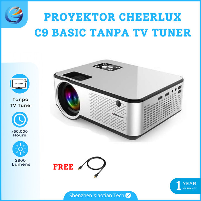 Jual Projector Cheerlux C9 Mini LED Proyektor C9 2800 Lumens With TV ...