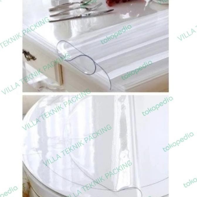 Jual Plastik Taplak Meja ( Alas Meja PVC Transparan) 2mm x 120cm x 50cm ...