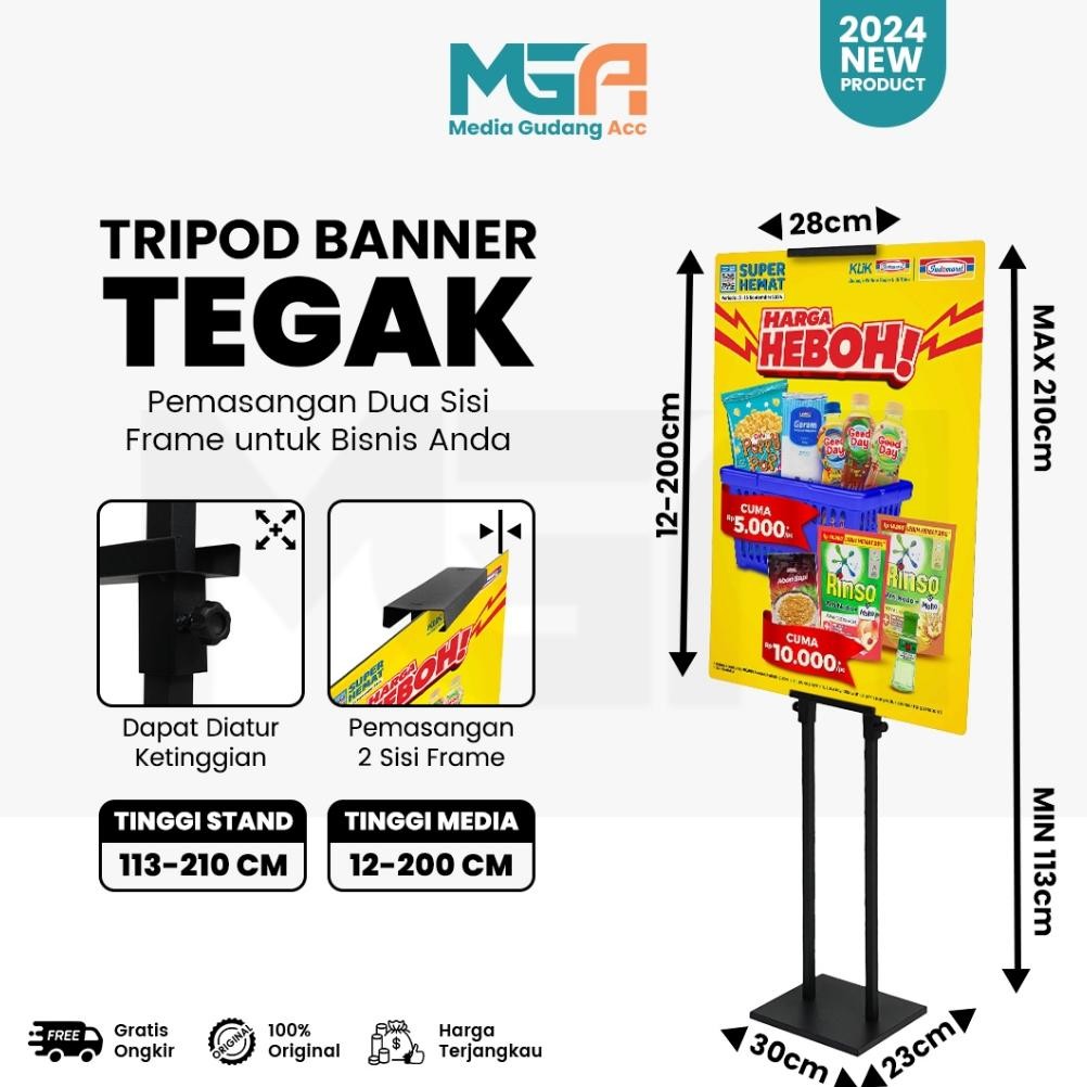Jual READYYY>> TRIPOD BANNER TYPE TEGAK / TRIPOD BANNER 2 SISI / STANDING BANNER DOUBLE SISI ...