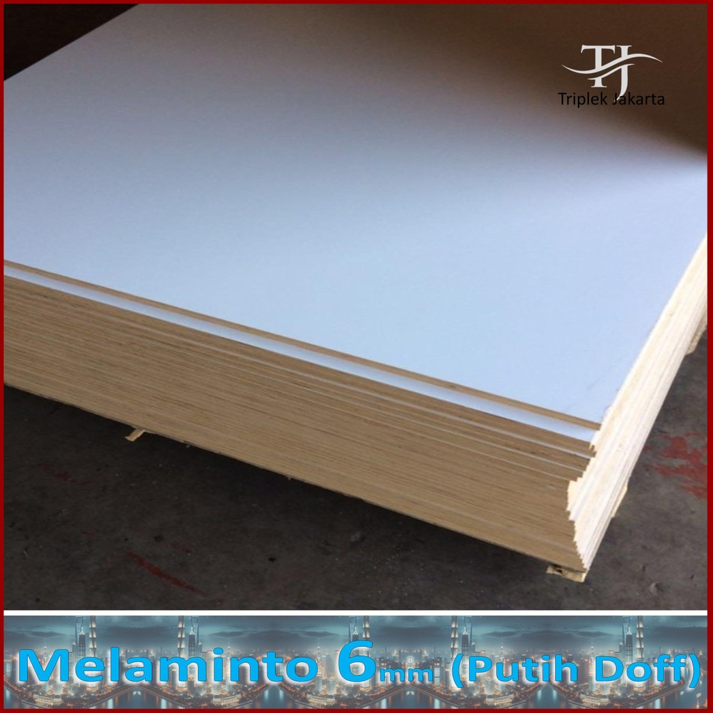 Jual Triplek Putih Doff 1 Muka Melaminto 6mm Ukuran 70x120 cm ( Tebal ...