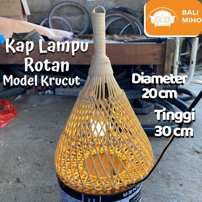 Jual New - Kap Lampu Rotan Model Krucut Kap Lampu Cafe Kafe Kap Lampu ...
