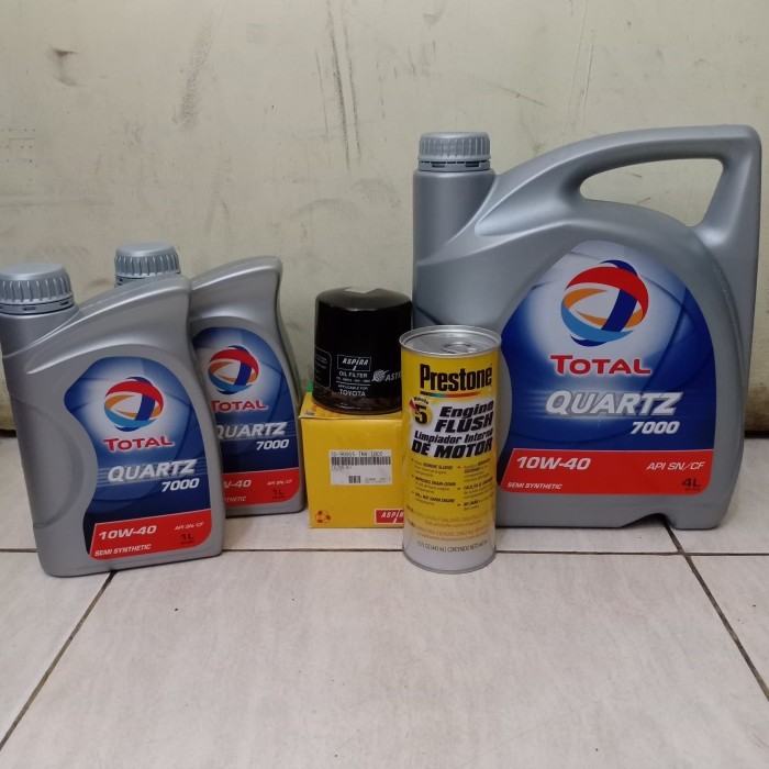 Jual Paket Oli Mesin Bensin Total 10W-40 6 L + Filter Innova + Engine ...
