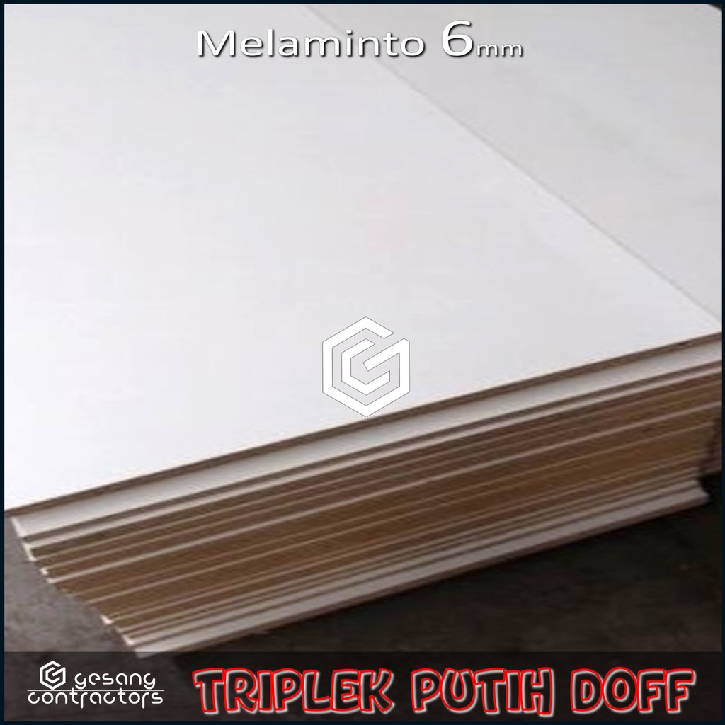 Jual Triplek Melamin Putih Doff 1 Muka 6mm 90x60 cm ( 6 mm ( 60x90 cm ...