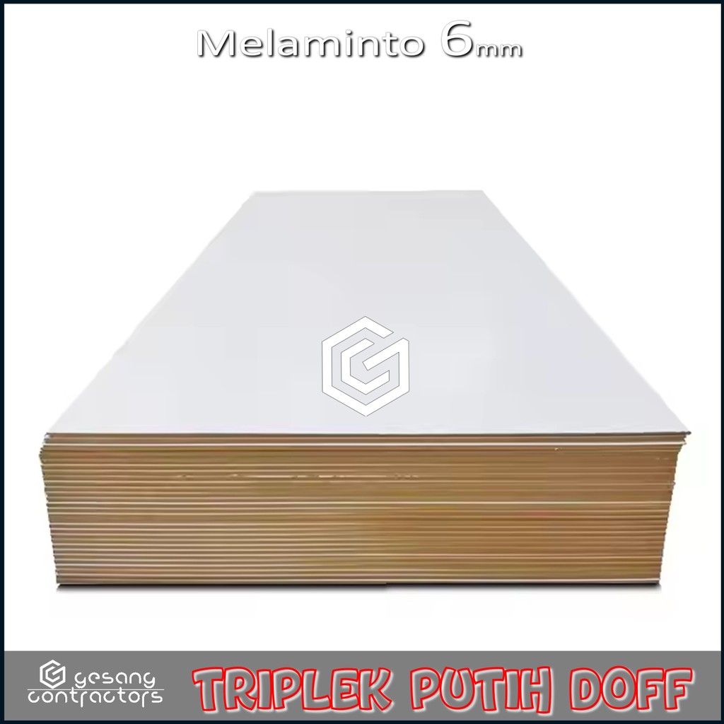 Jual Triplek Melamin Putih Doff 1 Muka 6mm 80x60 cm ( 6 mm ( 60x80 cm ...