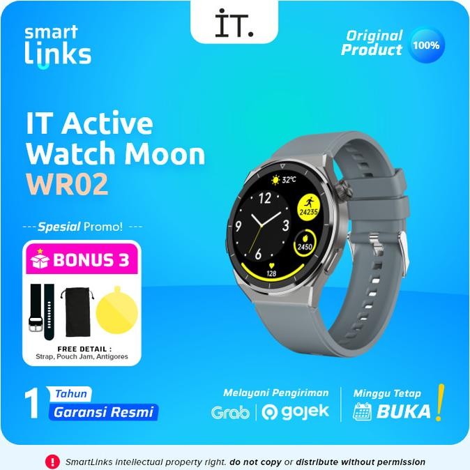 Jual BEBAS ONGKIR - IT Active Watch Moon WR02 Smart Watch 1,43" AMOLED Display | Shopee Indonesia