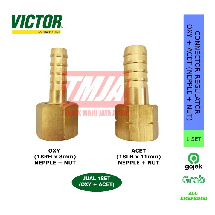 Jual Victor Connector Regulator Oksigen Acetylene Nepple + Nut | Shopee ...