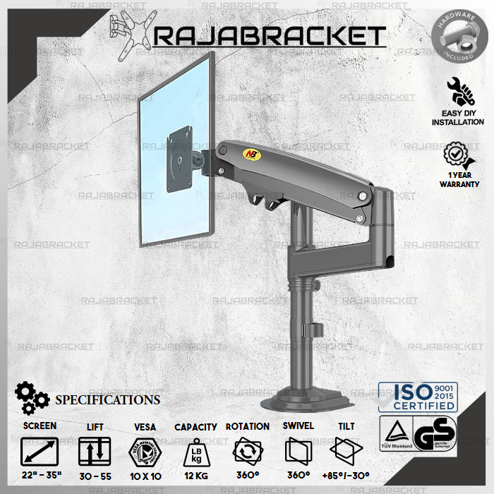 Jual Bracket Monitor 22 - 35 inch, Single Stand Arm Monitor Desk Mount ...