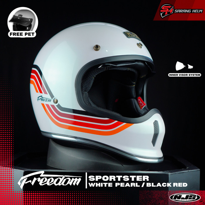 Jual NJS Freedom Sportster - Helm Retro Full Face | Shopee Indonesia