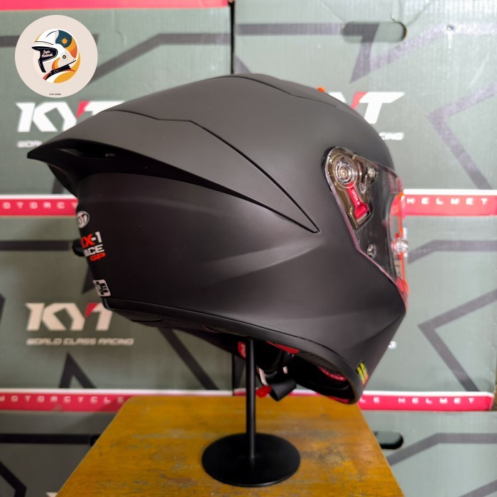 Jual Helm Full Face KYT KX-1 Race GP Solid Plain Ice Matt Black Original | Shopee Indonesia