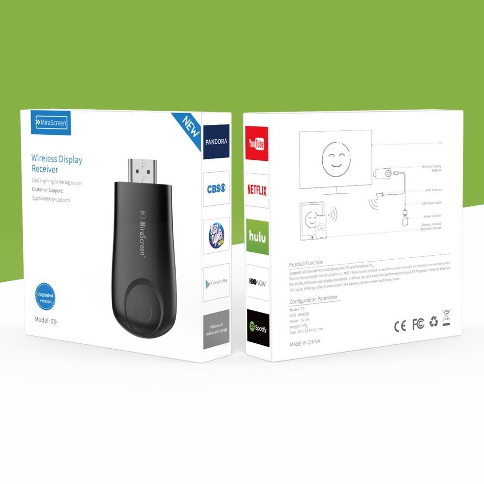 Jual SZ MIRASCREEN E9 HD TV STICK WIRELESS DISPLAY DONGLE 2.4G | Shopee ...