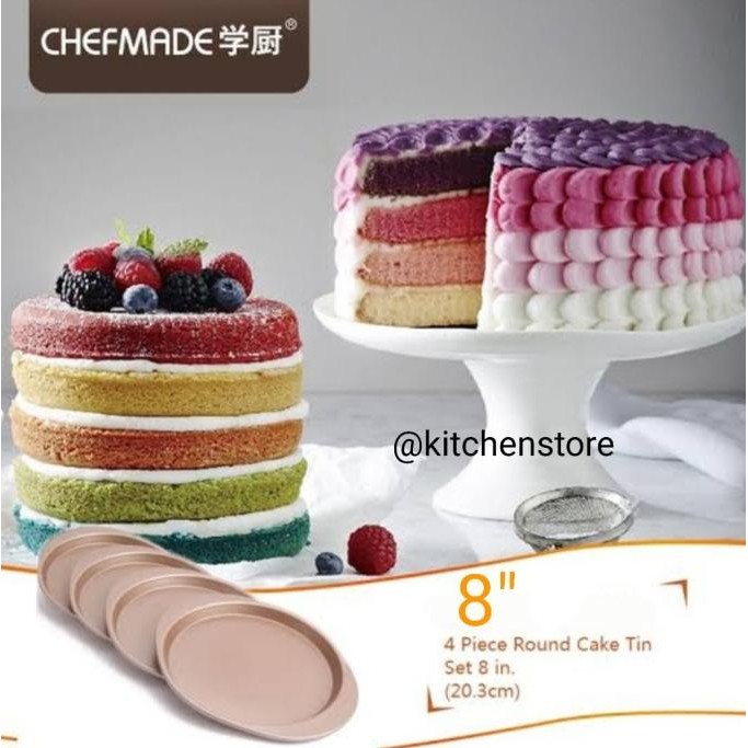 Jual Loyang Kue Multi Layer Cake Chefmade / Chefmade Rainbow Cake Pan 8 ...