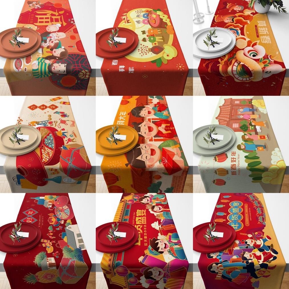 Jual Table Runner Taplak Meja Edisi Imlek Cny Chinese New Year Sincia ...
