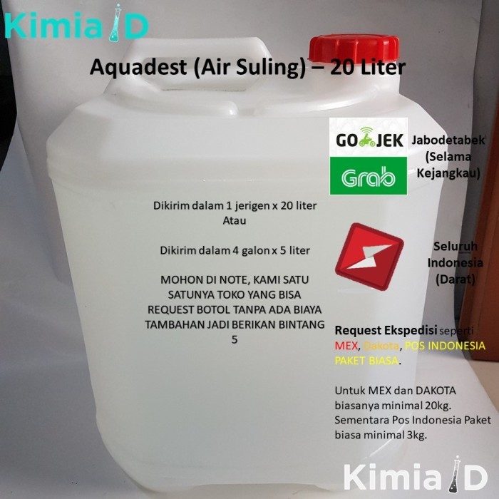 Jual Aquadest 20 Liter - Aquades - Akuades - Air Reagen | Shopee Indonesia