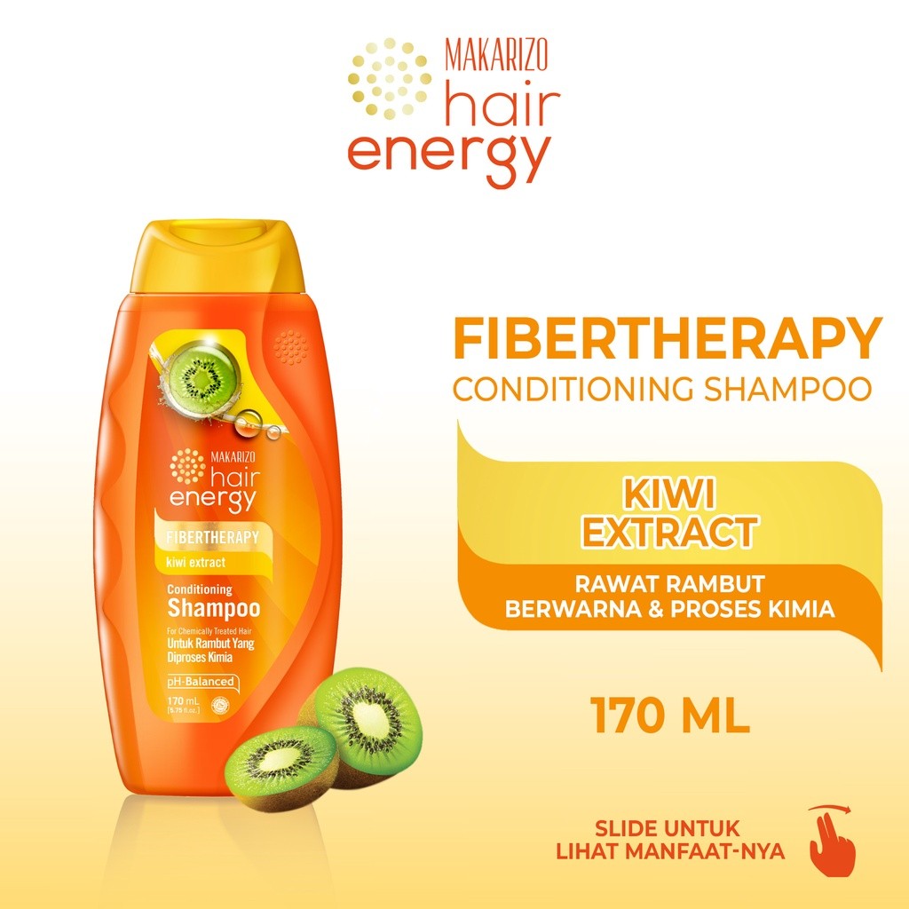 Jual Makarizo Hair Energy Fibertherapy Conditioning Shampoo Kiwi ...
