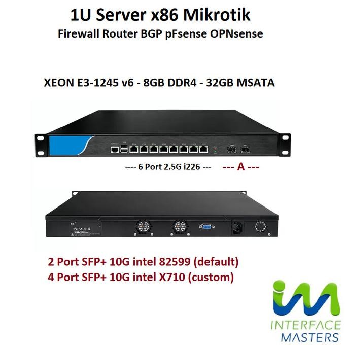 Jual BEBAS ONGKIR - 1U Firewall Server Router Mikrotik x86 pfsense Intel i7 sfp+ 10G 40G ...