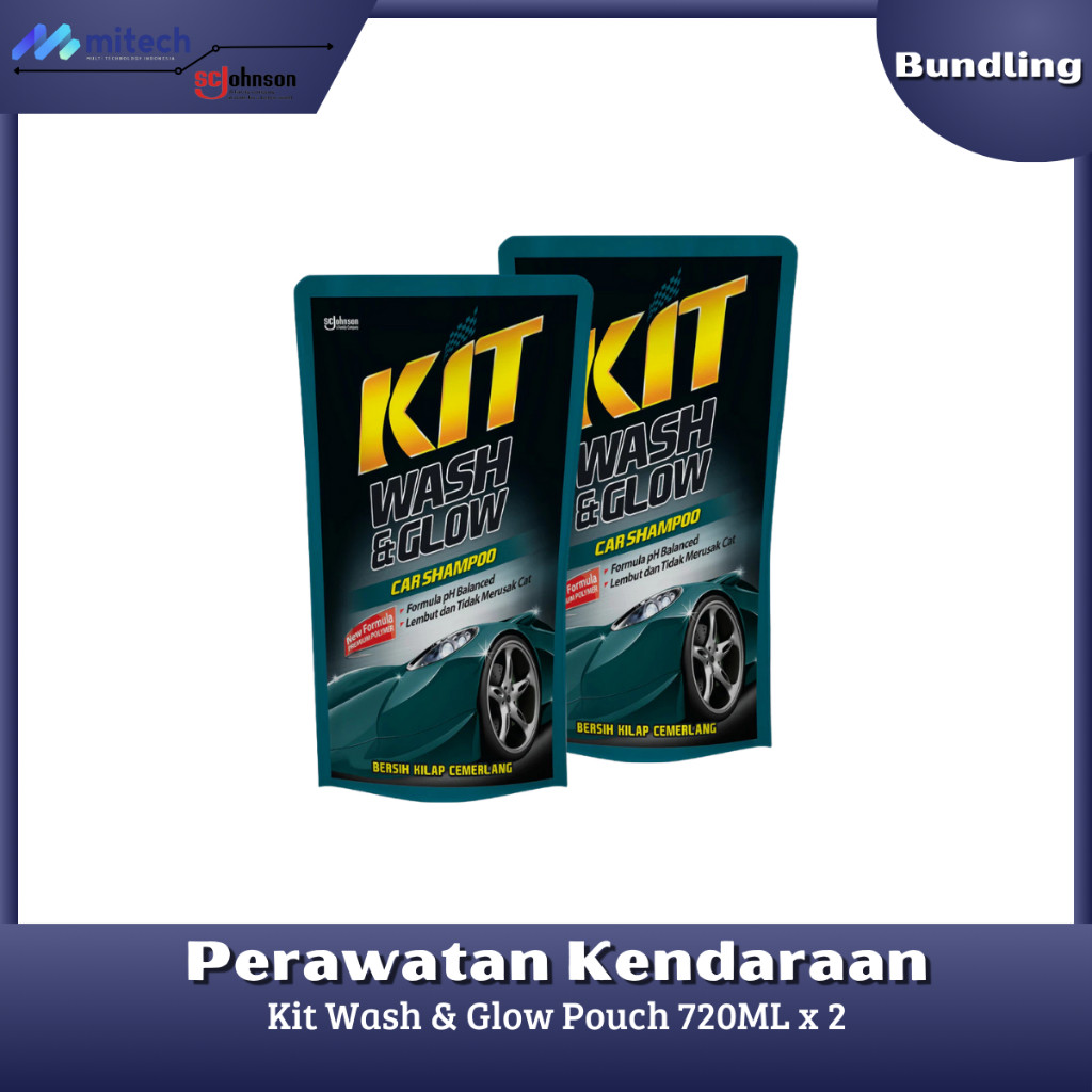 Jual KIT Wash & Glow Pouch Shampoo Kendaraan 720ML x 2pcs | Shopee ...